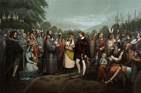 Pocahontas Marries John Rolfe His 2213 Lu6 Were Pocahontas And John