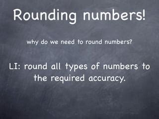 Rounding Numbers KEY
