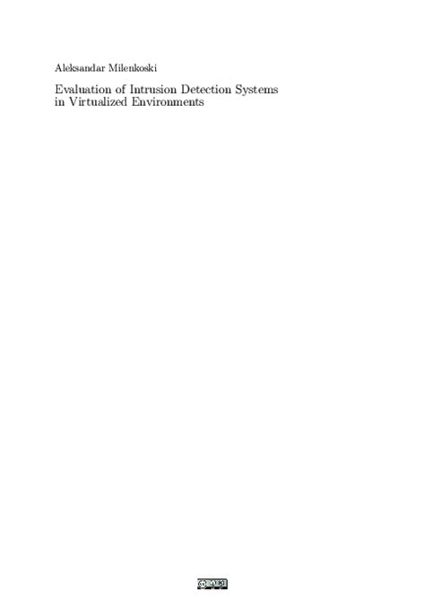 Pdf Evaluation Of Intrusion Detection Systems In Virtualized Environments