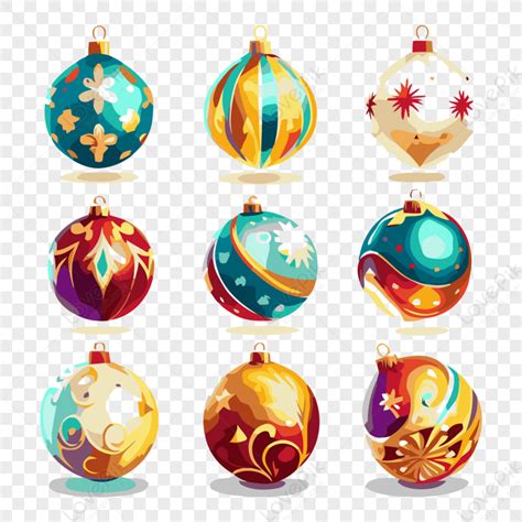 크리스마스 공 장식품클립 아트상표만화 Png 일러스트 무료 다운로드 Lovepik