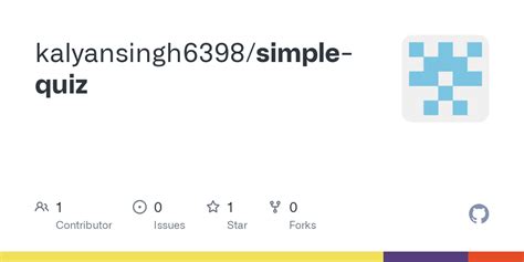 GitHub Kalyansingh6398 Simple Quiz