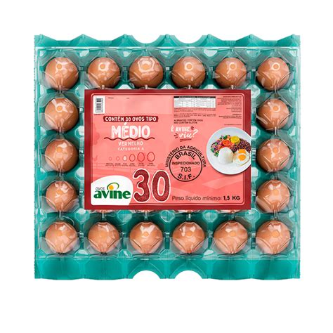 Ovos Galinha Médio Vermelho Com 30 Plastificado Avine Avine