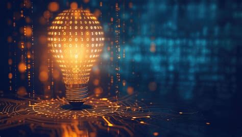 Premium Photo Illuminated Binary Code Light Bulb On Circuit Board