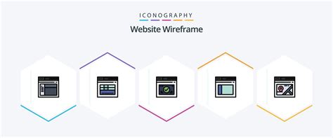 Website Wireframe 25 Filledline Icon Pack Including Web 18537735