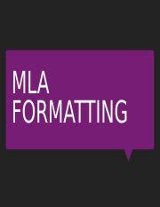 MLA Overview MLA FORMATTING IS THIS PROPERLY FORMATTED WHY OR WHY NOT MLA PAPER FORMATTING