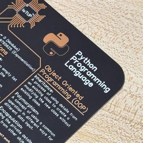 Python Cheat Sheet Pcb Tech Coaster Programmer Data Science Laminated