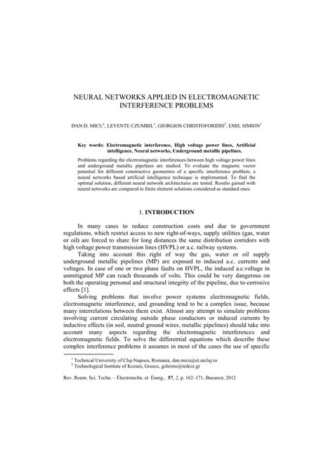 pdf neural networks applied in electromagnetic interference problems