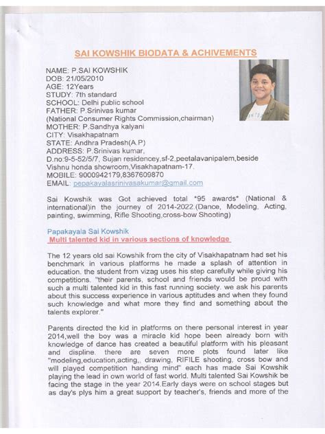 Psai Kowshik Profile Pdf
