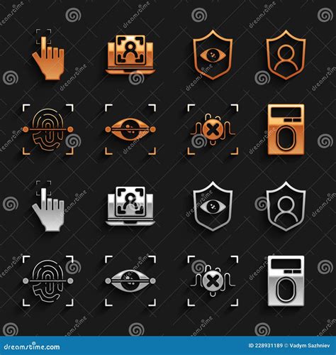 Set Eye Scan User Protection Fingerprint With Lock Rejection Voice Recognition Shield Eye