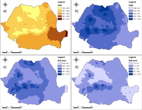Spatial Distribution Of Indices Calculated Based On Fixed Thresholds