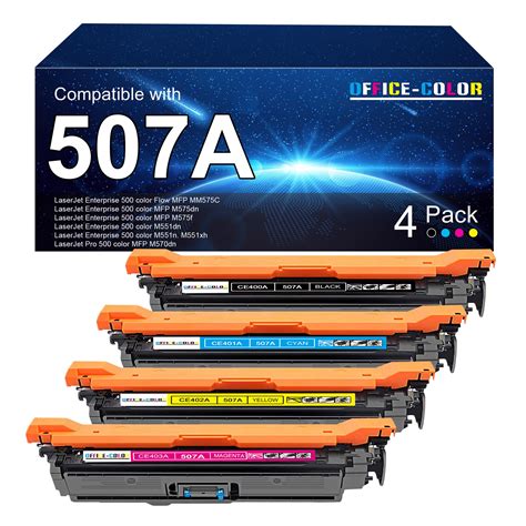 507a Toner Cartridges Set Works With Hp Laserjet Enterprise 500 Color