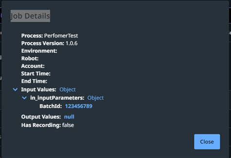 Start Job And Passing Parameter From One Process To Process
