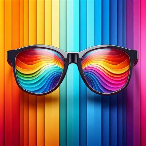 Rainbow Colored Sunglasses With Rainbow Colored Lenses And Rainbow Colored Glasses Premium Ai
