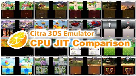 citra 3ds emulator cpu jit comparison 26 games youtube
