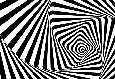 Lines Optical Illusion Abstract Digital Art Monochrome Minimalism