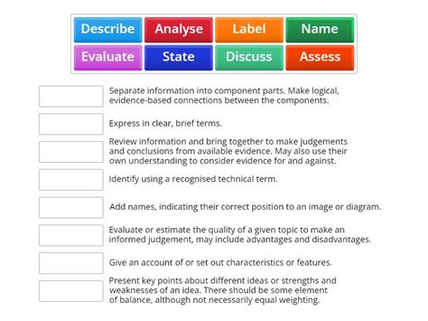 Command Word Definitions Match Up