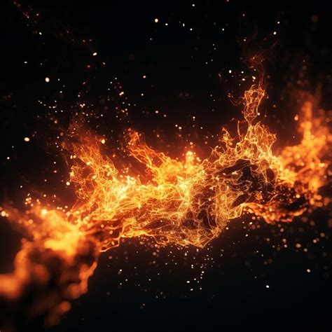 premium ai image particles of fire on a black canvas