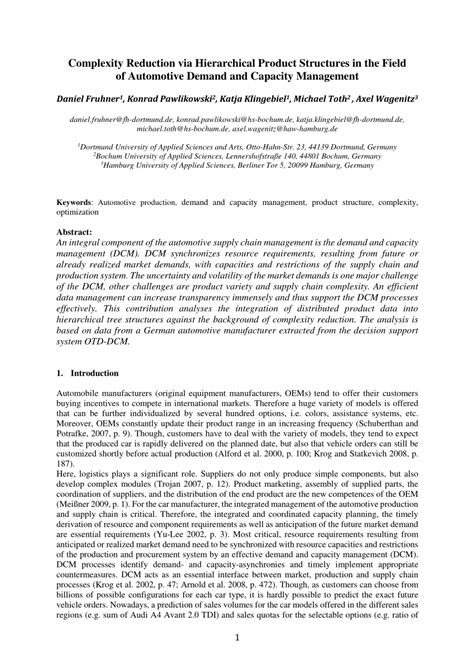 Pdf Complexity Reduction Via Hierarchical Product Structures In The