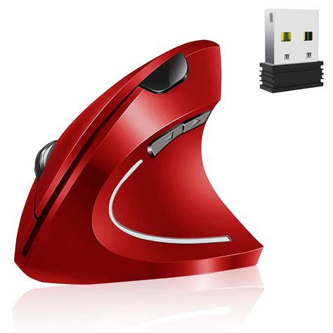 Vassink Ergonomic Rechargeable Wireless Mouse Red Ayoub Computers