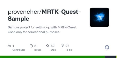 Github Provenchermrtk Quest Sample Sample Project For Setting Up With Mrtk Quest Used Only