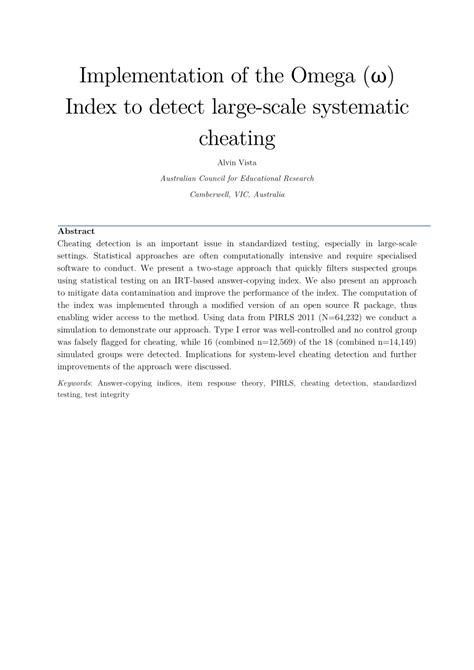 pdf implementation of the omega ω index to detect large scale