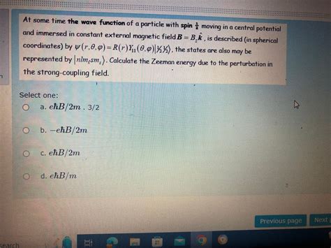 Solved At Some Time The Wave Function Of A Particle With Chegg