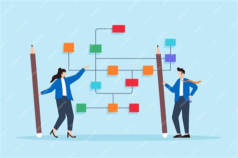 Premium Vector Flat Illustration Of Business People Draw Workflow