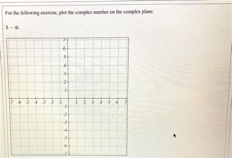 solved for the following exercise plot the complex number