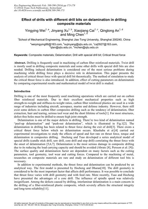 Pdf Effect Of Drills With Different Drill Bits On Delamination In