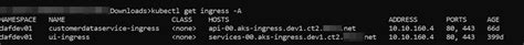 what is the hosts mean in kubectl get ingress for aks cluster r