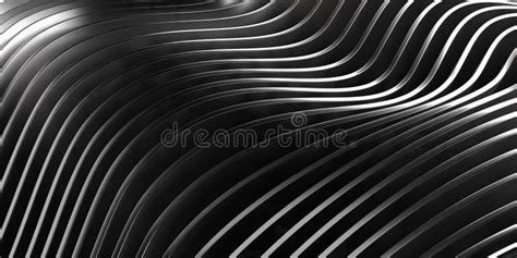 Abstract Metallic Wave Patterns For Modern Interior Design Stock