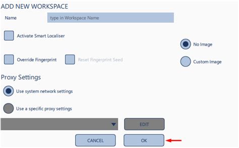 Create New Workspace