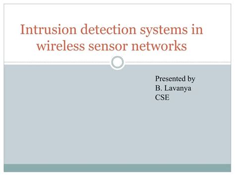 Fault Detection In Wireless Sensor Network Ppt