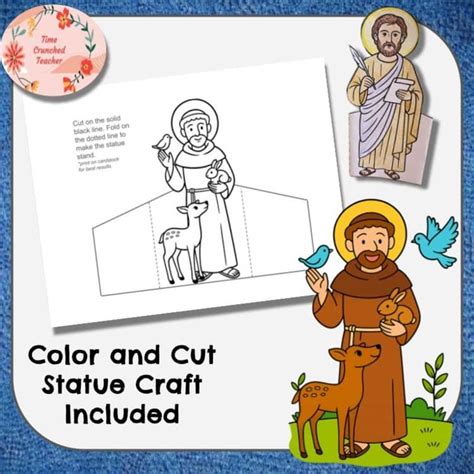 Saint Francis Of Assisi Activity Packet Catholic School Statue Craft