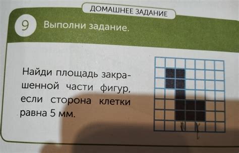 ДОМАШНЕЕ ЗАДАНИЕ 9 Выполни задание Найди площадь закра шенной части фигур если сторона клетки