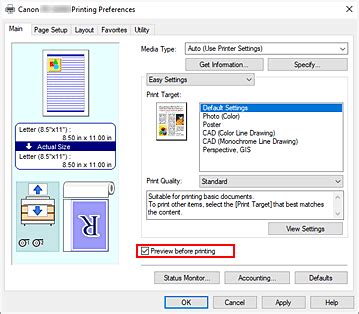 Canon ImagePROGRAF Manuals TZ TZ Displaying The Print Results Before Printing