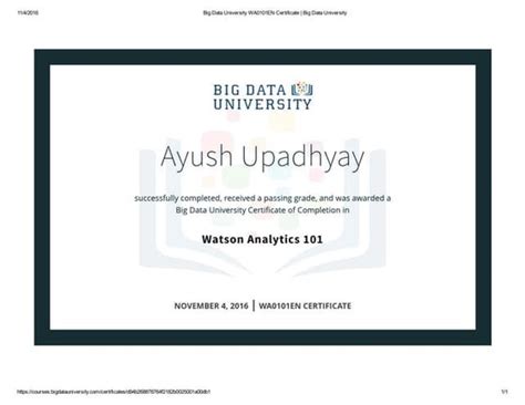 Big Data University Ds0105en Certificate Big Data University Ppt