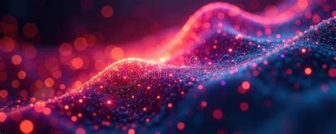 Abstract Glowing Particles Forming Dynamic Mesh Network Glow Purple