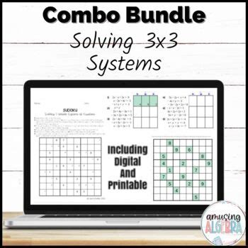 Solving Three Variable Systems Printable And Digital Activity Bundle