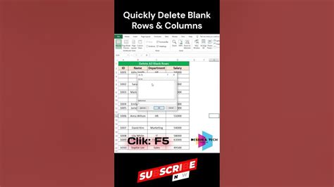 Excel Hack Quickly Delete Blank Rows And Columns Using Go To Special