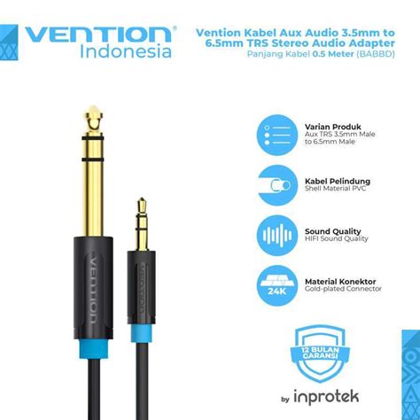 Jual Vention Kabel Aux Audio Mm To Mm Trs Stereo Audio Adapter Di Seller Vention By