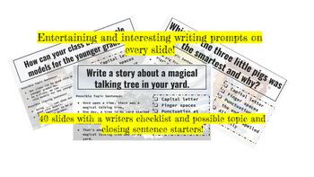 Writing Prompt Slides Creative And Comprehensive Slides TPT