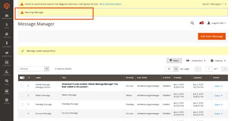 Magento 2 Admin Message Manager Display Role Based Messages In Your