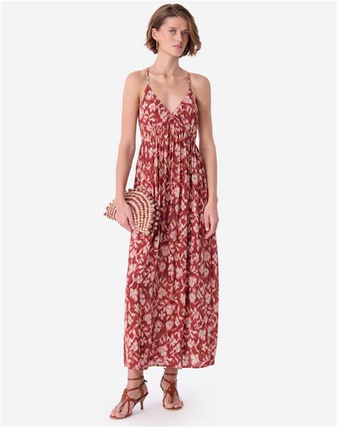 시즌오프 레드 플라워 민소매 원피스