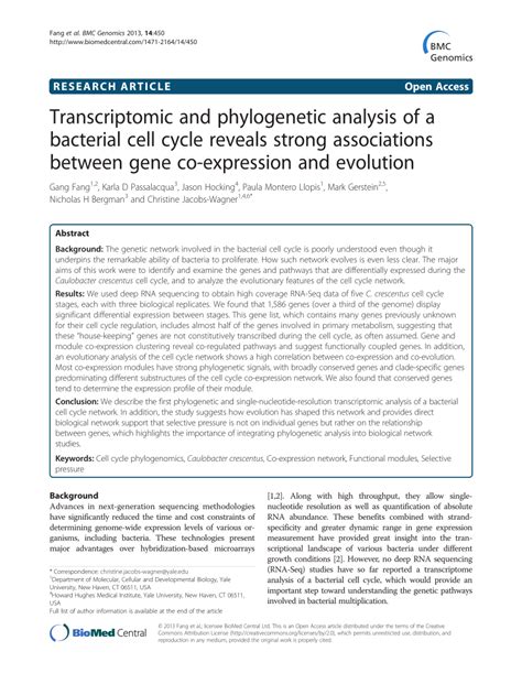 pdf transcriptomic and phylogenetic analysis of a bacterial cell
