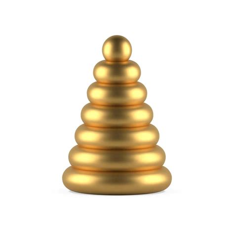 Christmas Tree Golden Circled Pyramid Metallic Rings Triangle Stack