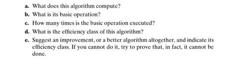 Solved Consider The Following Algorithm Algorithm