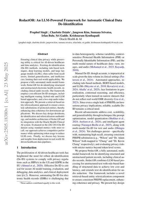 Pdf Redactor An Llm Powered Framework For Automatic Clinical Data De Identification