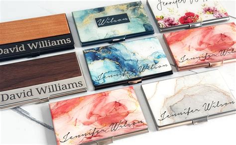 Ubjva Personalized Business Card Holder Custom Card Wallet