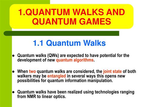Ppt On Quantum Walks And Iterated Quantum Games Powerpoint
